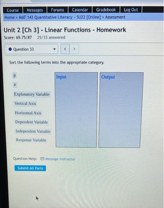 Solved Gradebook Log Out Course Messages Forums Calendar | Chegg.com