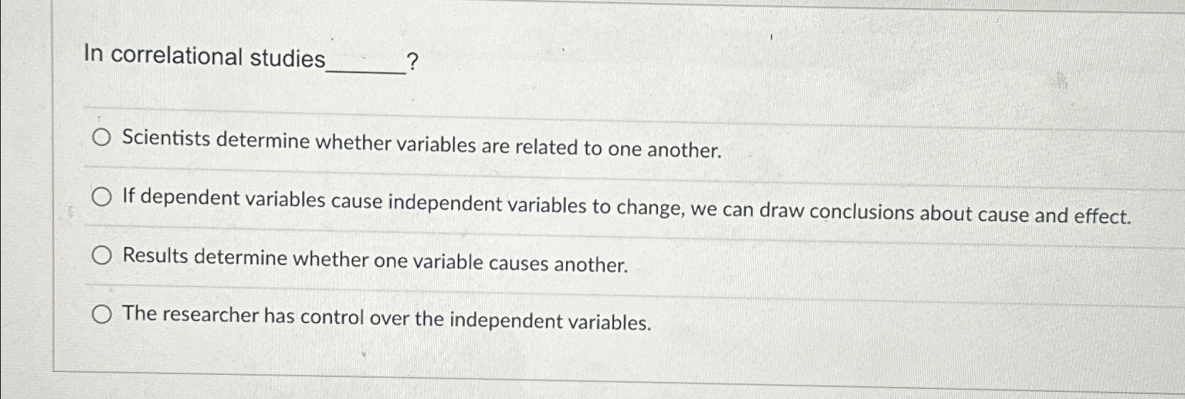 Solved In correlational studies ?Scientists determine | Chegg.com