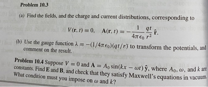 Solved Adv. electrodynamics Please help me answer 10.5 | Chegg.com