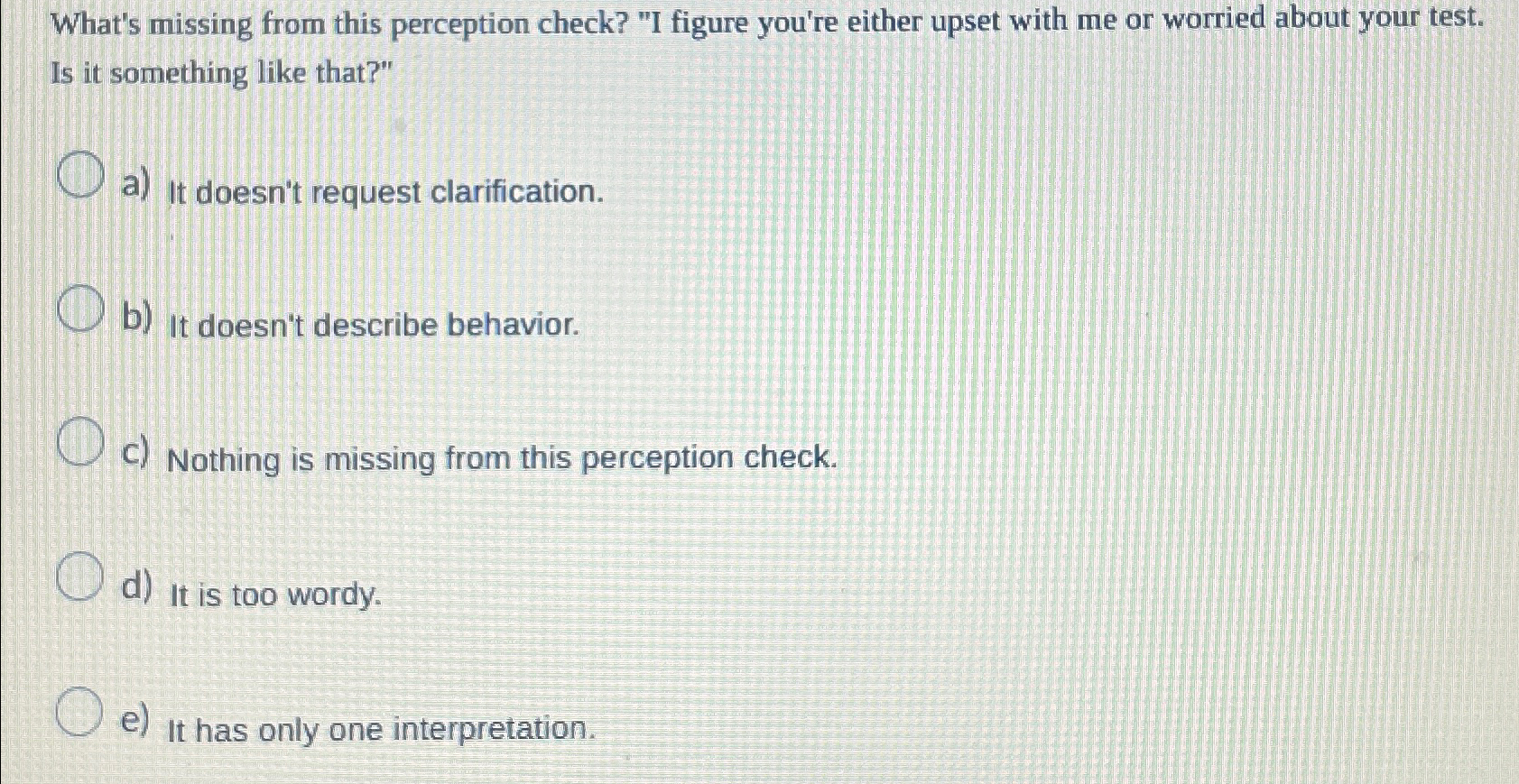 Solved What's missing from this perception check? "I figure | Chegg.com