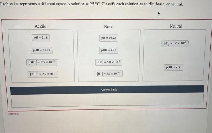 Solved Each value represents a different aqueous solution at | Chegg.com