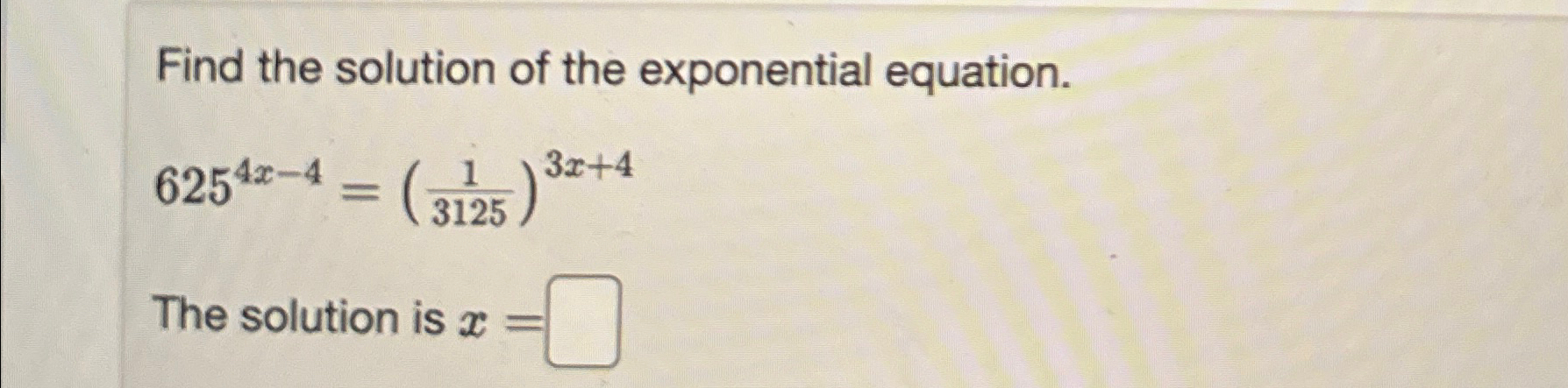 Solved Find the solution of the exponential | Chegg.com