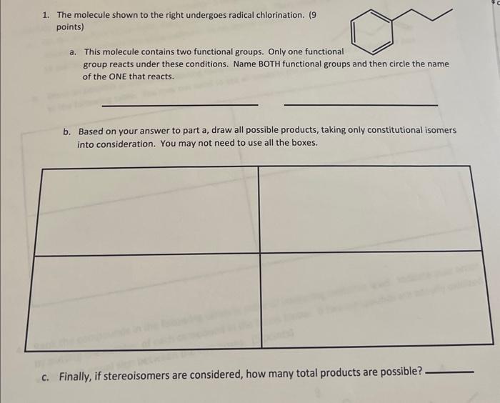 Solved a. This molecule contains two functional groups. Only | Chegg.com