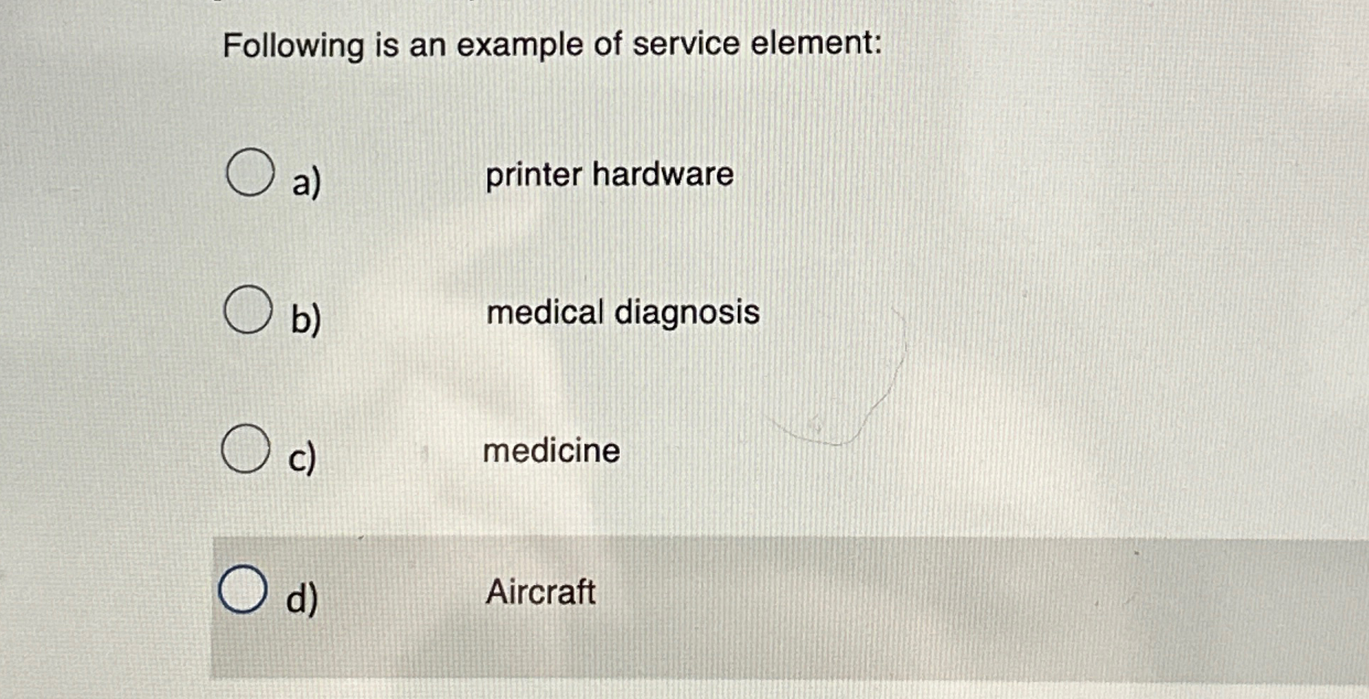Solved Following is an example of service element:a) | Chegg.com