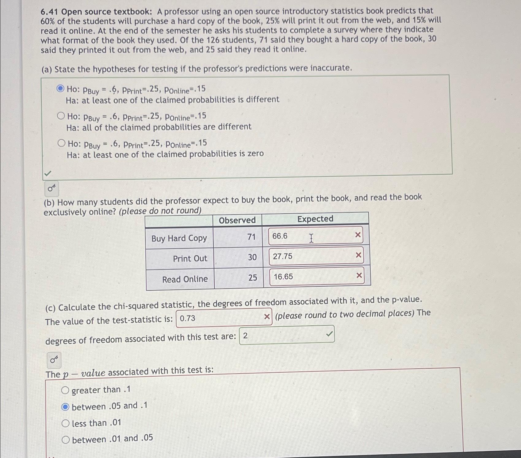 Solved 6.41 ﻿Open source textbook: A professor using an open | Chegg.com