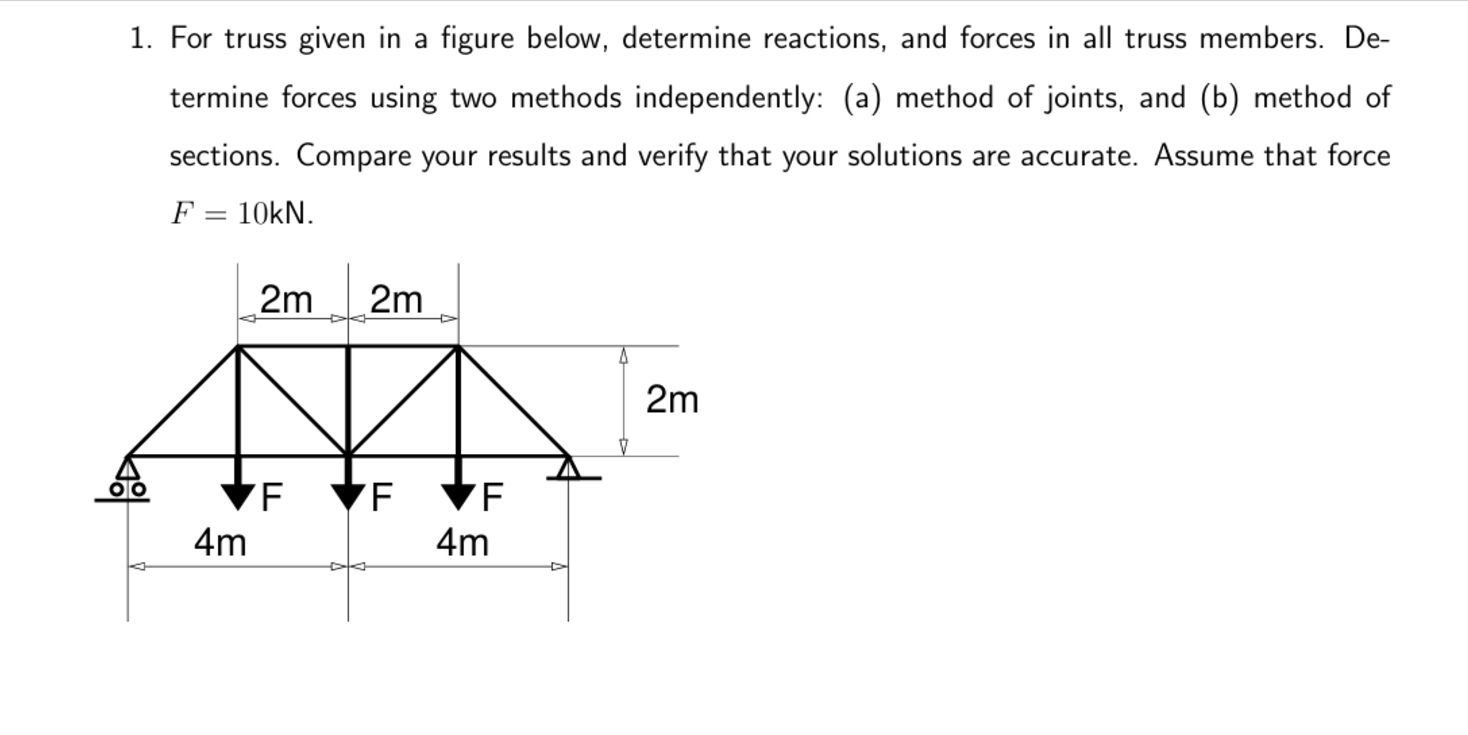 1. ﻿For truss given in a figure below, determine | Chegg.com