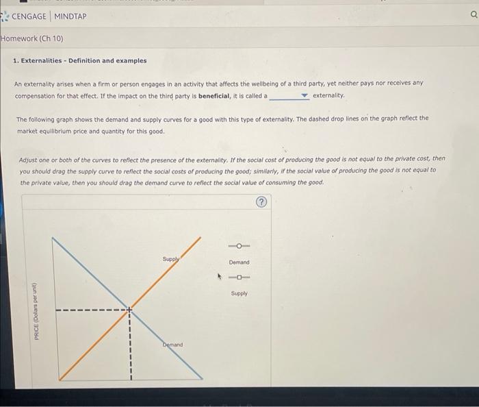 Solved 1. Externalities - Definition and examples An | Chegg.com