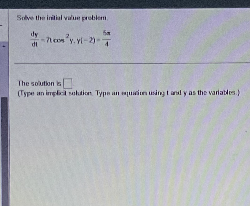 Solved Solve the initial value | Chegg.com