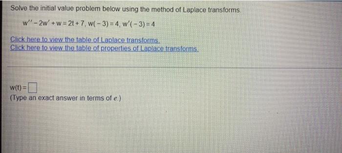 Solved Solve the initial value problem below using the | Chegg.com