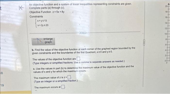 Solved An objective function and a system of linear | Chegg.com