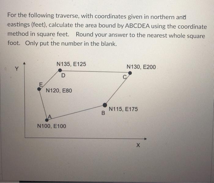 Solved For the following traverse, with coordinates given in | Chegg.com