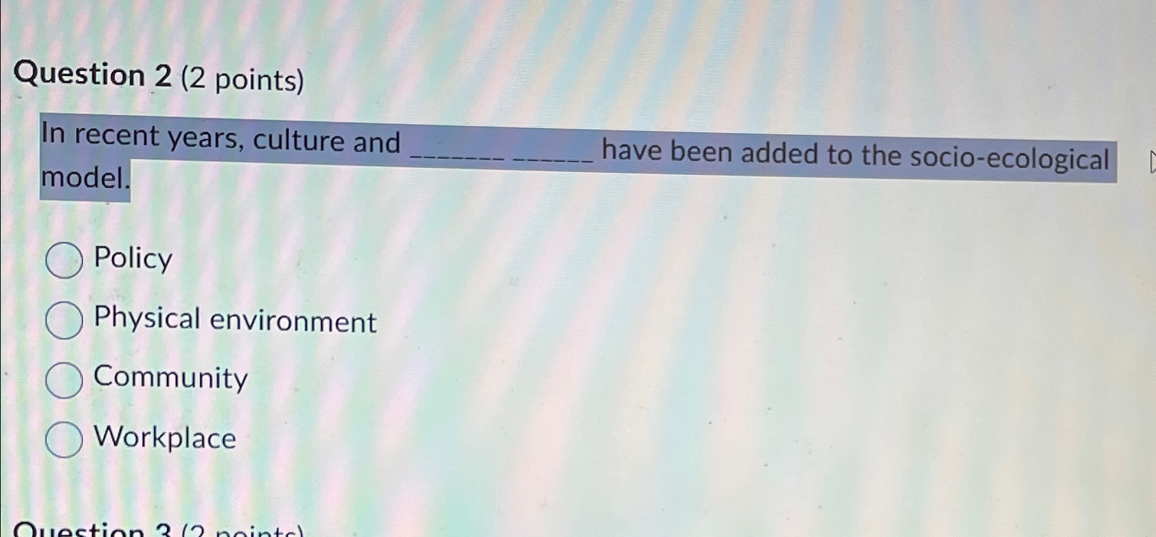 Solved Question 2 (2 points)In recent years, culture and | Chegg.com Solved Question 2 (2 points)In recent years, culture and | Chegg.com