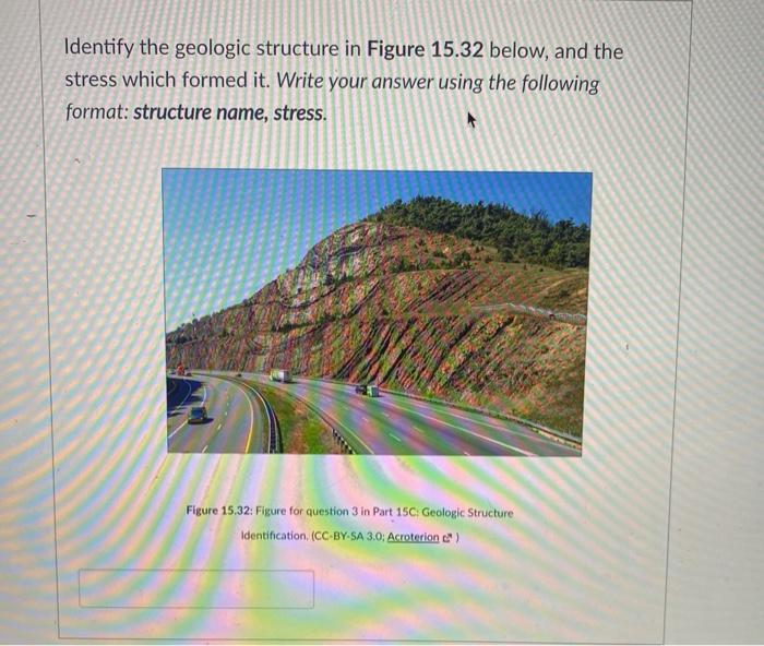 Solved Identify the geologic structure in Figure 15.32 | Chegg.com