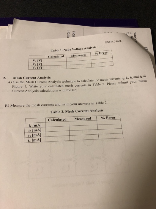 Solved ENGR 3-4601 ENGR 3460L Circuit Analysis LAB #5 Node | Chegg.com