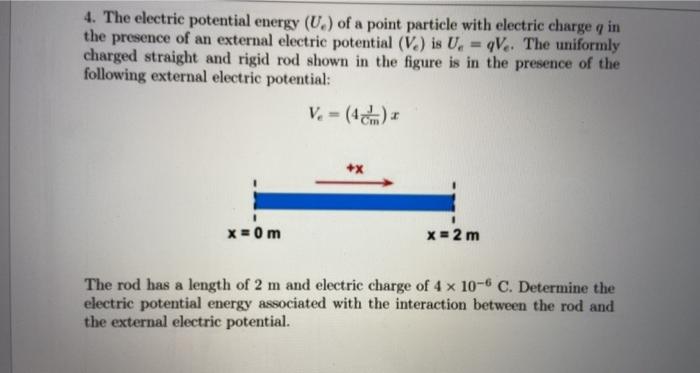 Solved 4. The electric potential energy (U.) of a point | Chegg.com