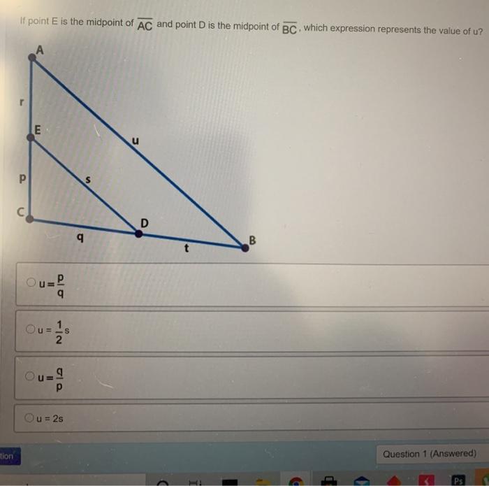 Solved If point E is the midpoint of AC and point D is the | Chegg.com
