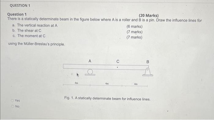 Solved Question 1 (20 Marks) There is a statically | Chegg.com