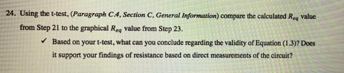 Solved 24. Using the t-test, (Paragraph C4, Section C, | Chegg.com