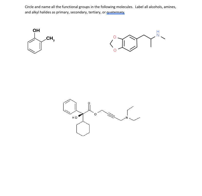 Solved Circle and name all the functional groups in the | Chegg.com