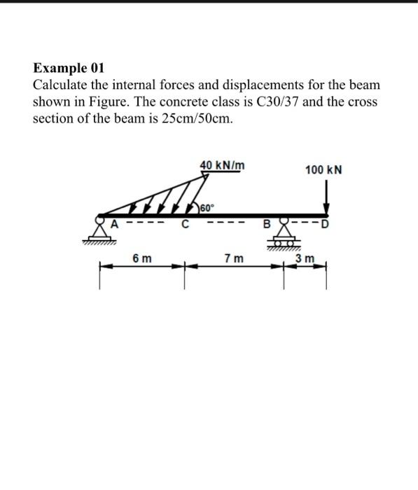 Example 02 Calculate the internal forces and | Chegg.com