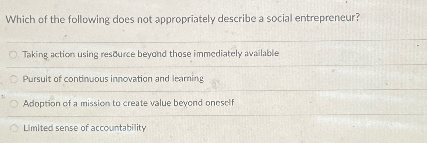Solved Which of the following does not appropriately | Chegg.com
