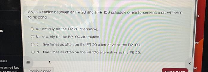 Solved Given a choice between an FR 20 and a FR 100 schedule | Chegg.com