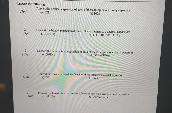 Solved Answer the following: Convert the decimal expansion | Chegg.com
