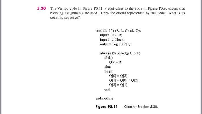 Solved 5.30 The Verilog code in Figure P5.11 is equivalent | Chegg.com