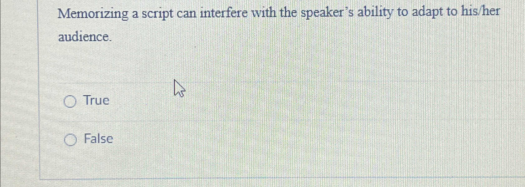 Solved Memorizing a script can interfere with the speaker's | Chegg.com