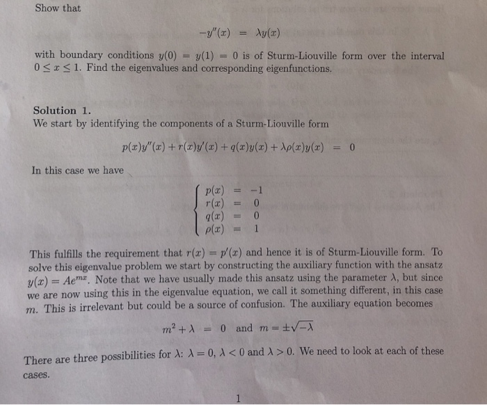 Solved Show that -Y"(x) = \y(2) with boundary conditions | Chegg.com