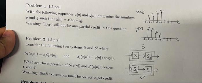 Solved Problem 2[2.5pts] Consider the following two systems | Chegg.com