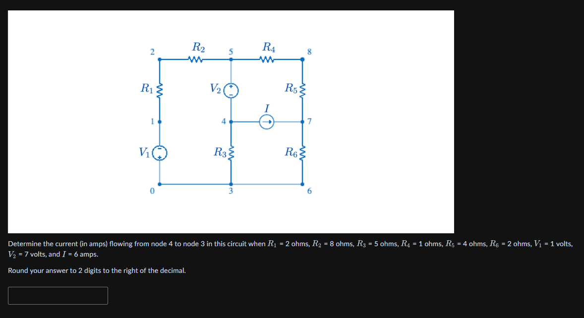 Solved Determine the current (in amps) ﻿flowing from node 4 | Chegg.com