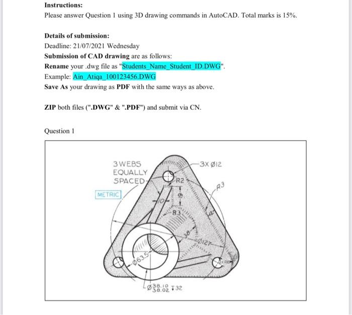 Solved Instructions: Please answer Question I using 3D | Chegg.com