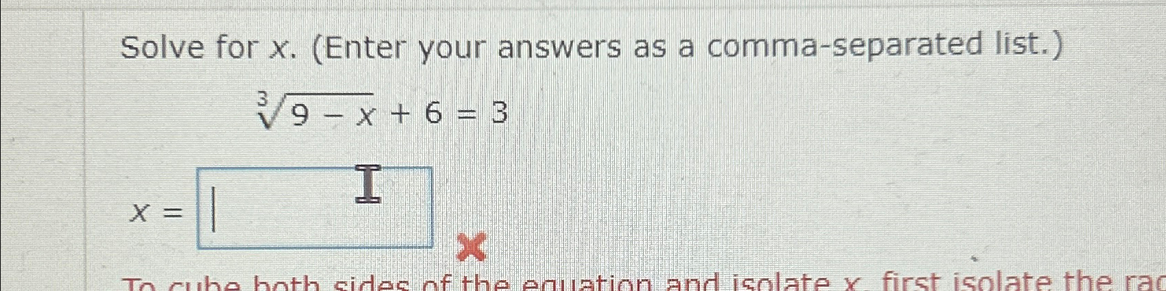 Solved Solve for x. (Enter your answers as a comma-separated | Chegg.com