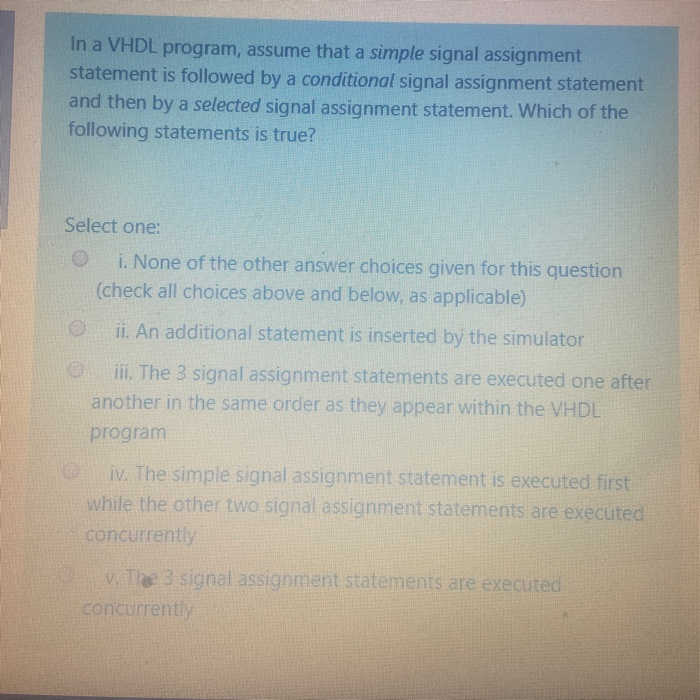 Solved In A Vhdl Program Assume That A Simple Signal 9031