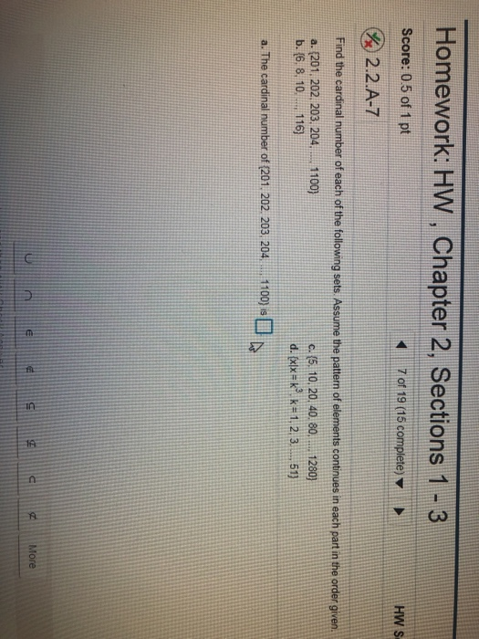 Solved Homework Hw Chapter 2 Sections 1 3 Score 0 5 Of