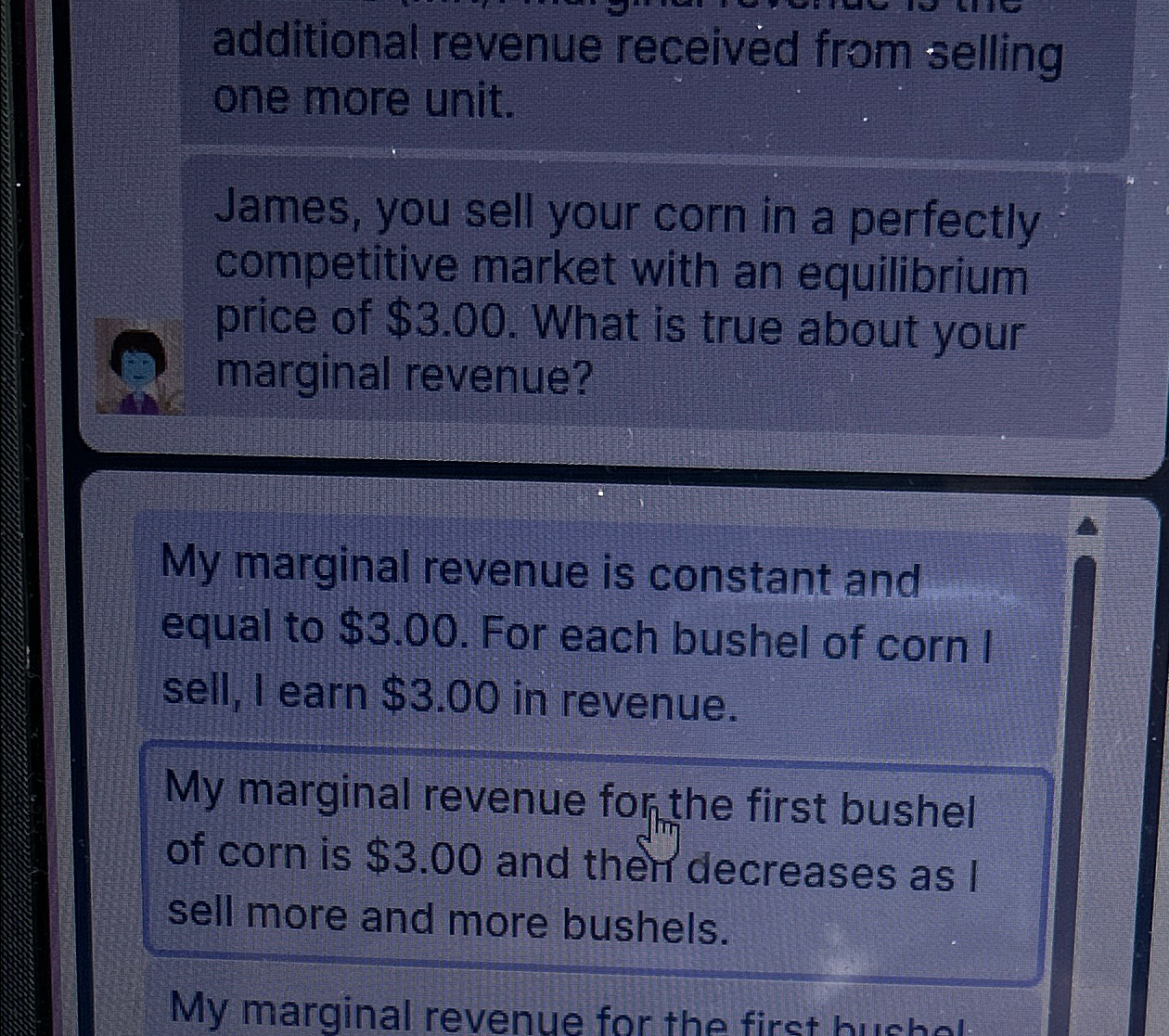 Solved additional revenue received from selling one more | Chegg.com