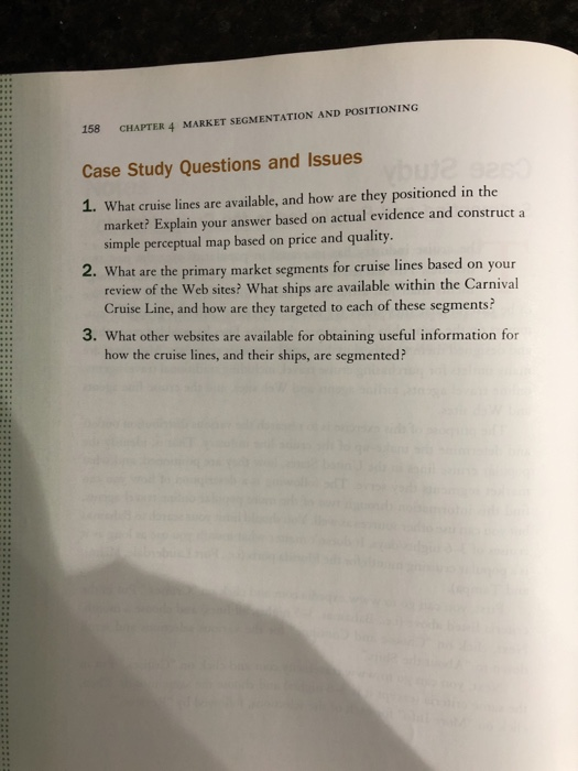 Solved CASE STUDY 157 Case Study Segmenting and Positioning | Chegg.com
