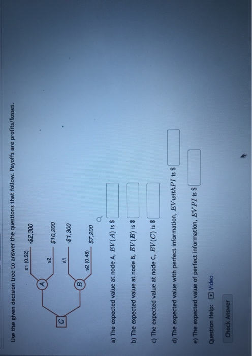 Solved Use the given decision tree to answer the questions | Chegg.com