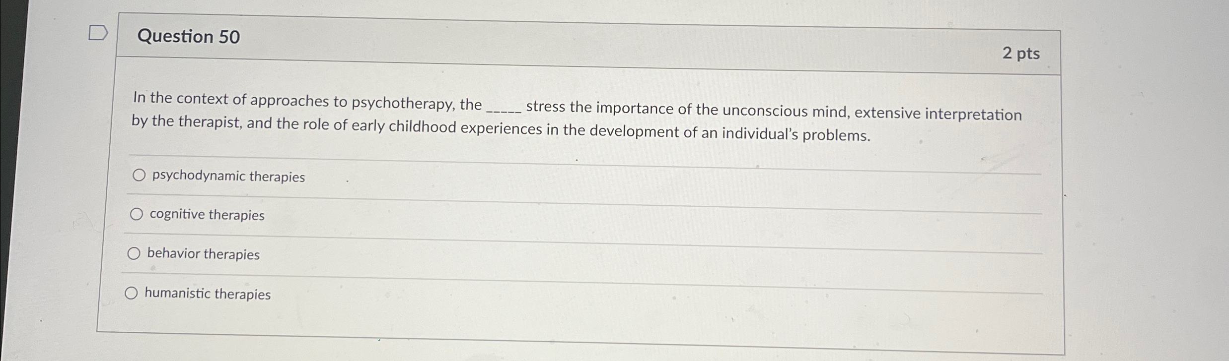 Solved Question 502 ﻿ptsIn the context of approaches to | Chegg.com