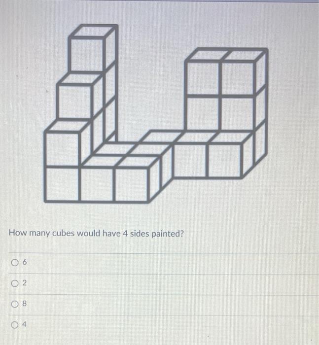 Solved How many cubes would have 4 sides painted? 02 08 e | Chegg.com