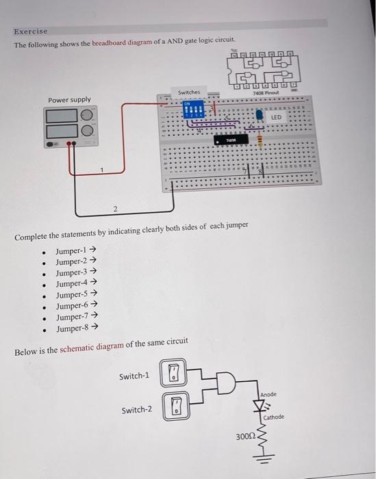 Solved Exercise The following shows the breadboard diagram | Chegg.com