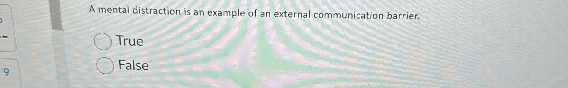 Solved A mental distraction is an example of an external | Chegg.com