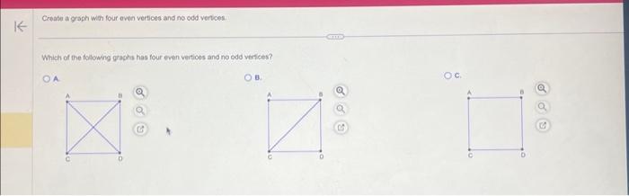 Solved Create a groph win four even vertices and no odd | Chegg.com