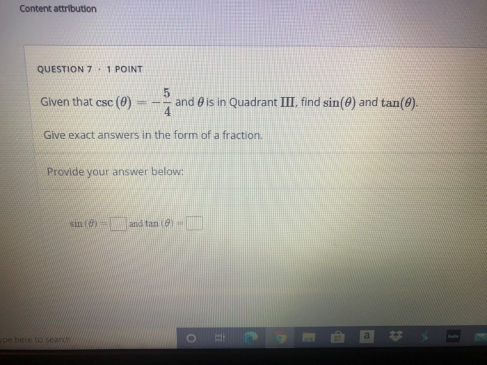 Solved Content attribution QUESTION 7 - 1 POINT 5 Given that | Chegg.com