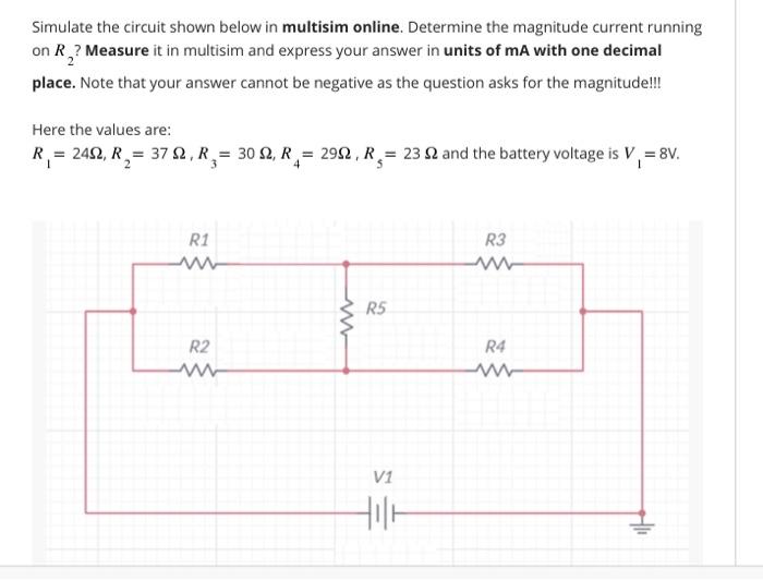 Solved Simulate the circuit shown below in multisim online. | Chegg.com