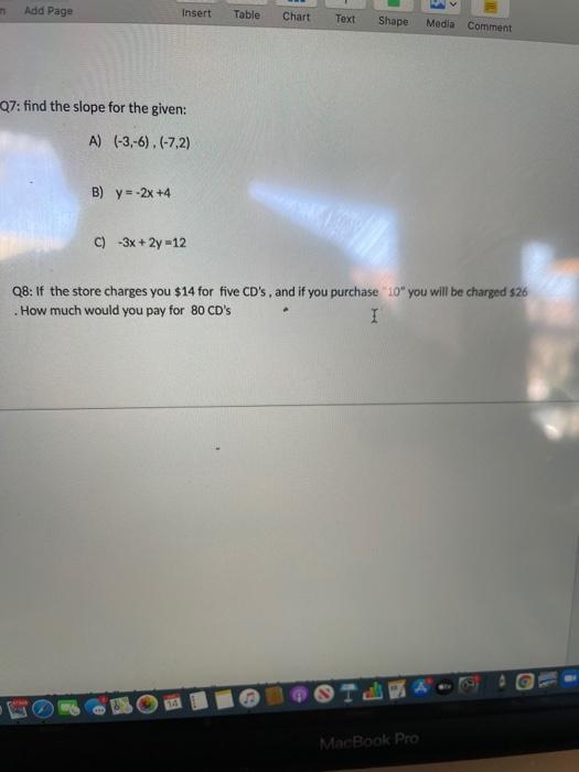 Solved Add Page Insert Table Chart Text Shape Media Comment | Chegg.com