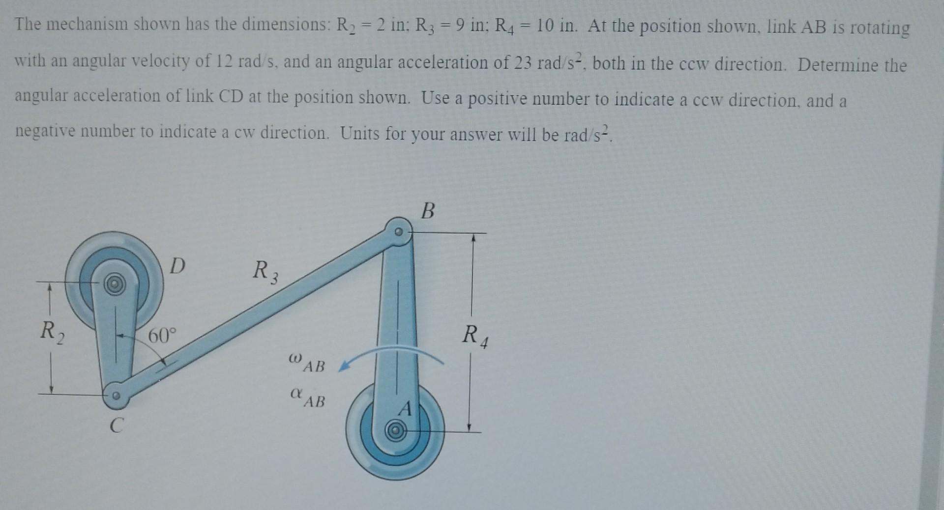 Solved The mechanism shown has the dimensions: | Chegg.com