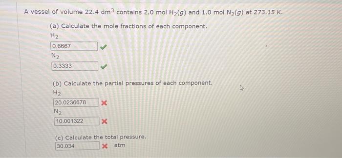 Solved vessel of volume 22.4dm3 contains 2.0 molH2(g) and | Chegg.com
