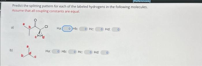 Solved Predict The Splitting Pattern For Each Of The Labeled